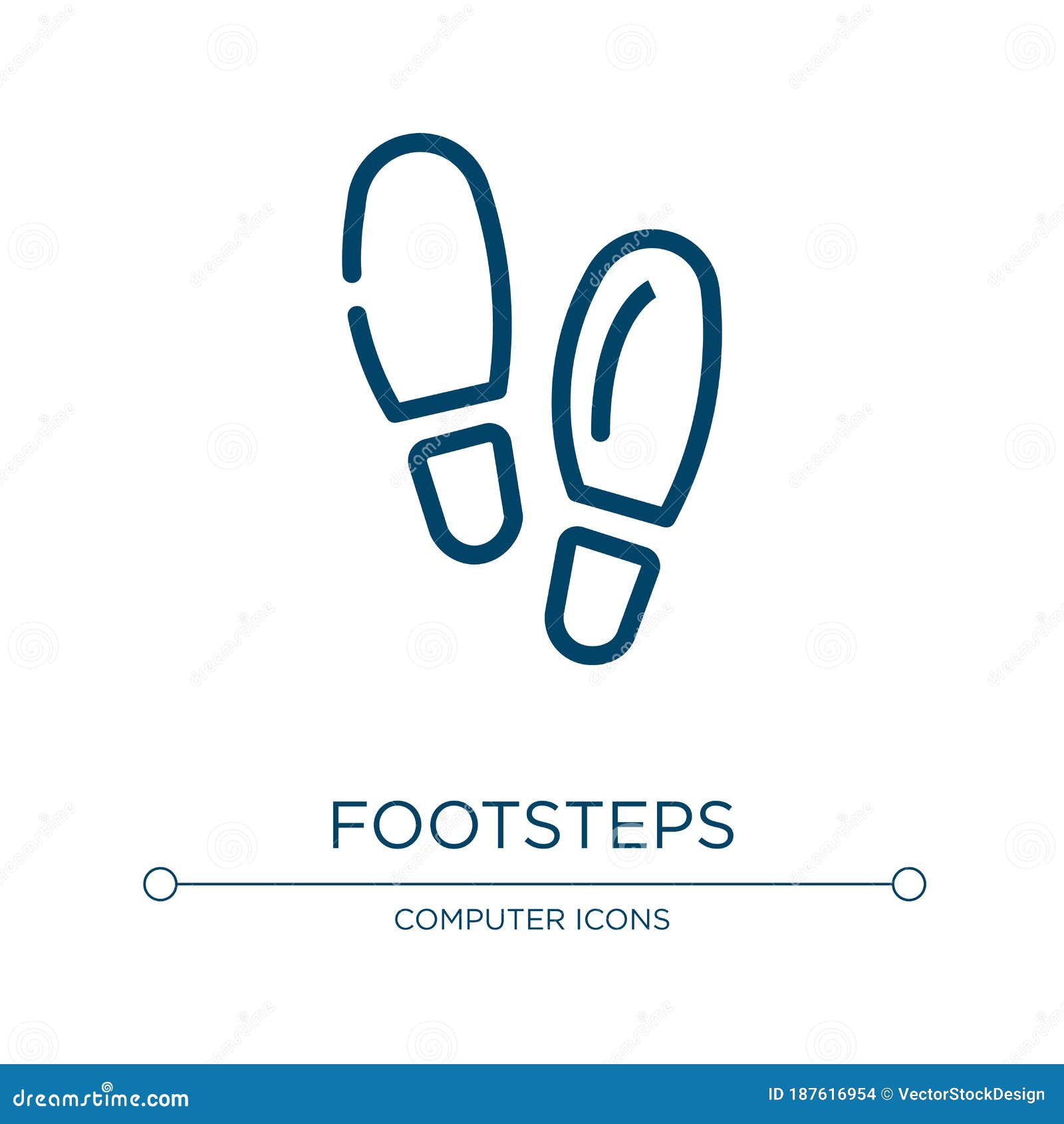 Footsteps Silhouette Variant Icon. Linear Vector Illustration From ...