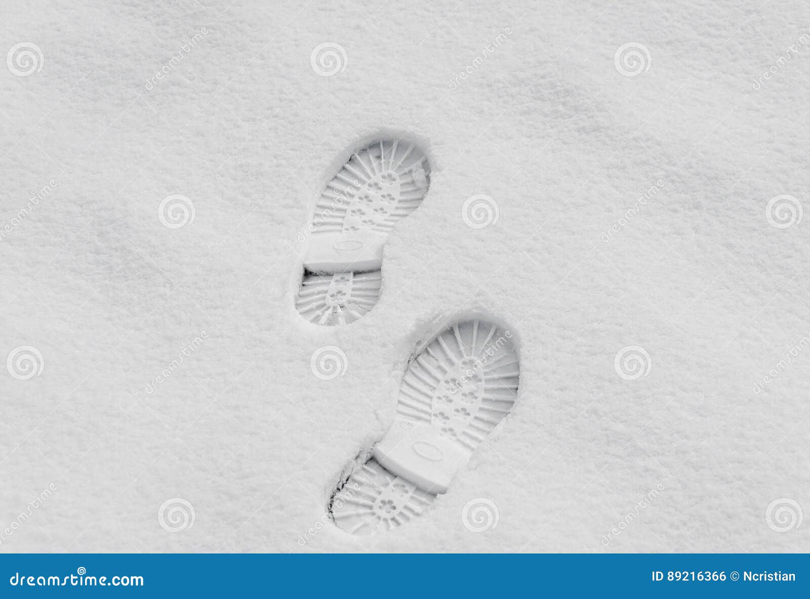 Footsteps in the Snow, Boot Mark Close Up Outdoor Stock Photo - Image ...
