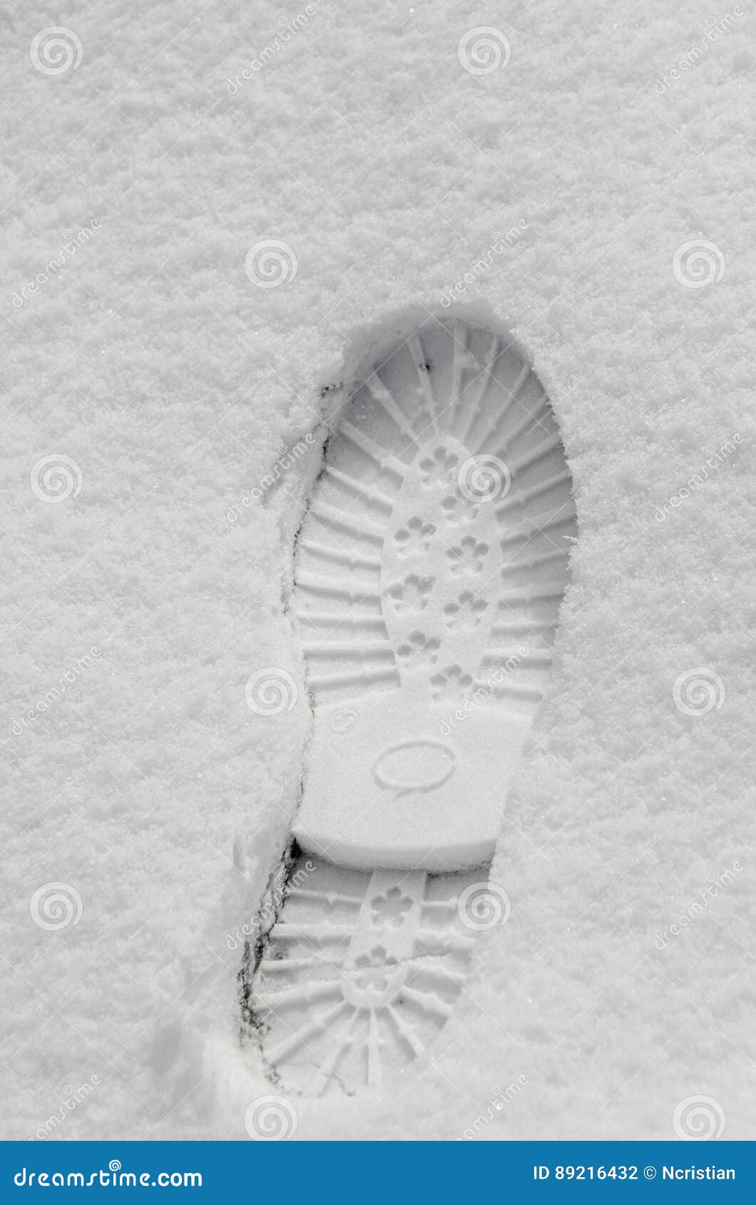 Footsteps in the Snow, Boot Mark Close Up Outdoor Stock Photo - Image ...