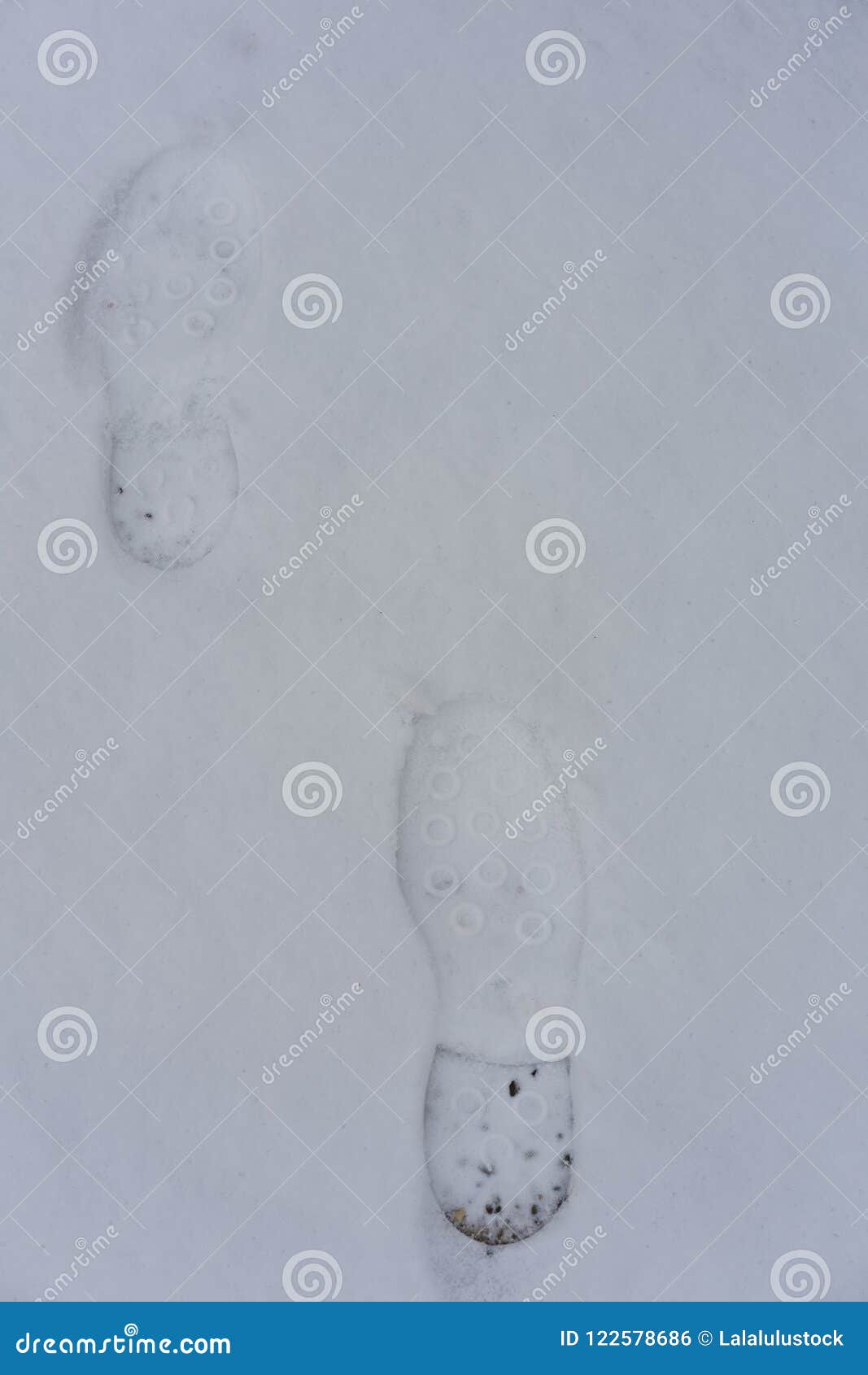 Footsteps in Snow High Angle View Stock Photo - Image of cold, print ...