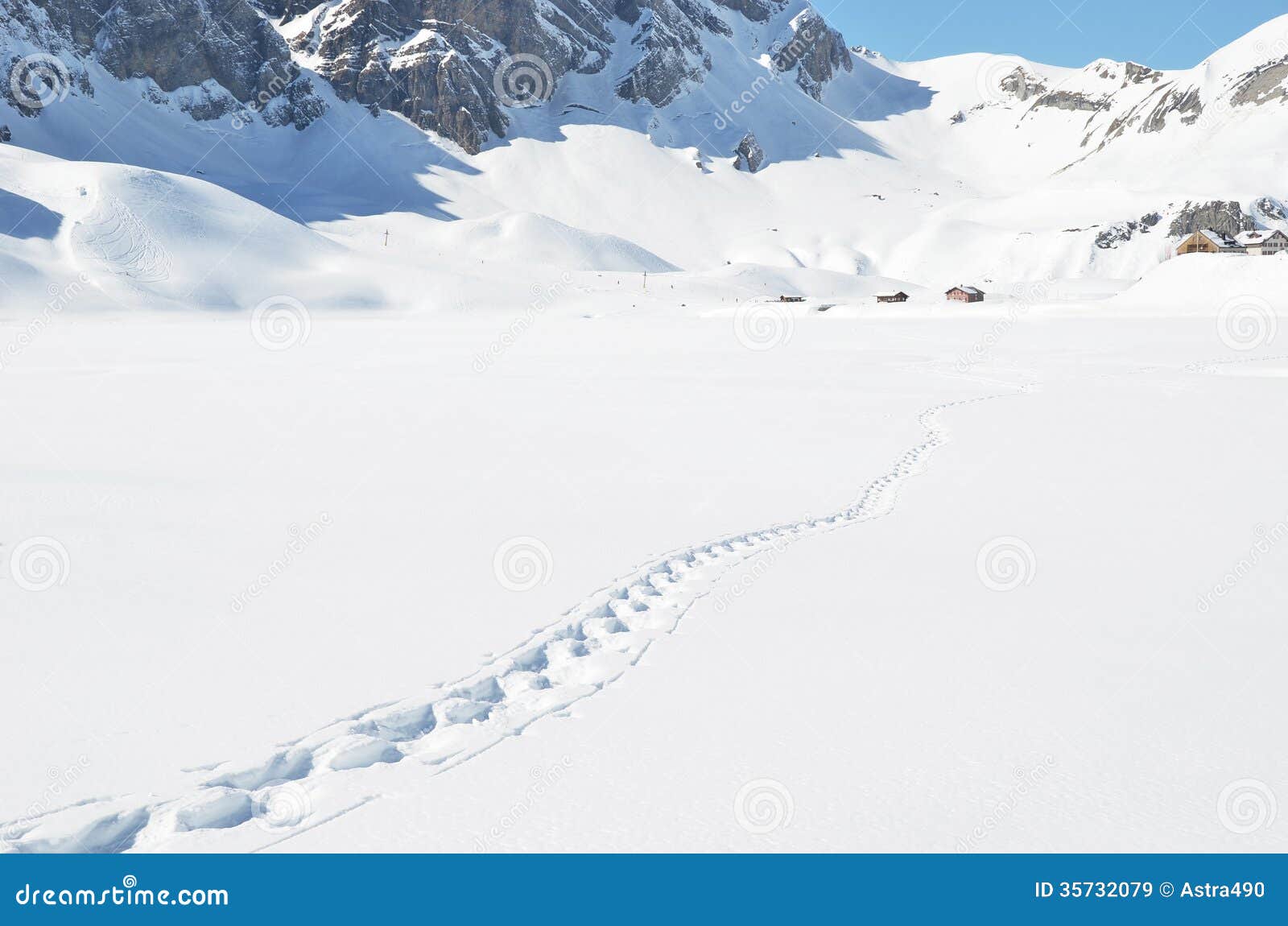 Footsteps on the snow stock image. Image of grand, rescue - 35732079