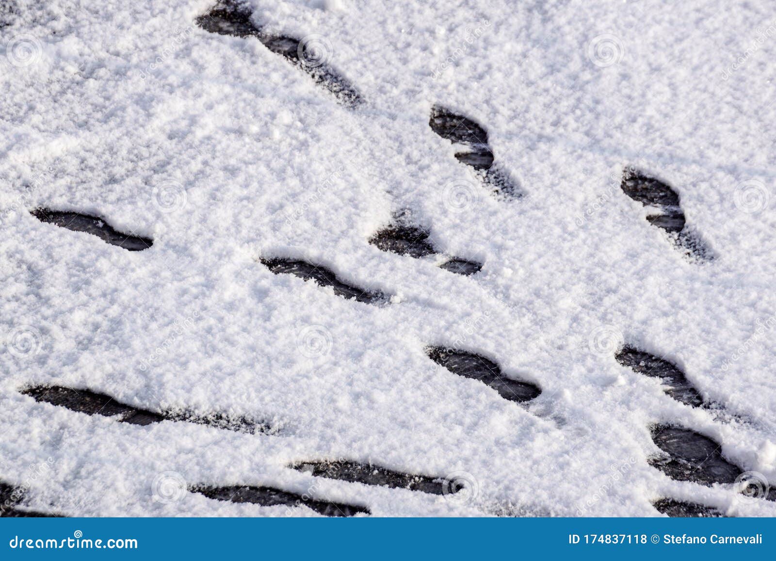 Footsteps on the Snow . Shoeprints in Snow - Danger Walking in the Snow ...