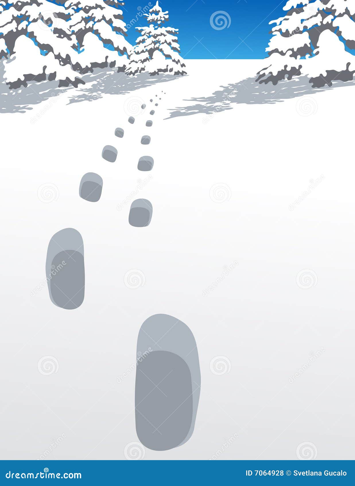 Footsteps in the Winter Forest Stock Vector - Illustration of branch ...