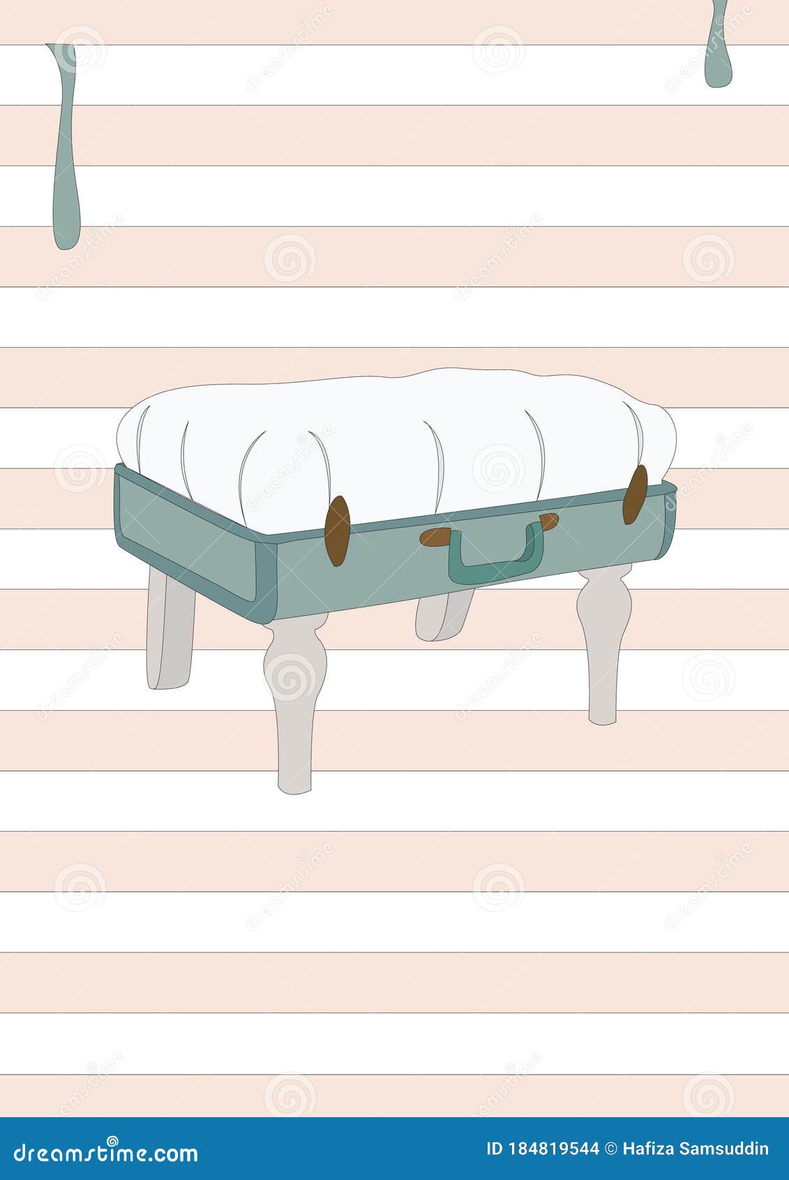Footstool. Vector Illustration Decorative Background Design Royalty ...