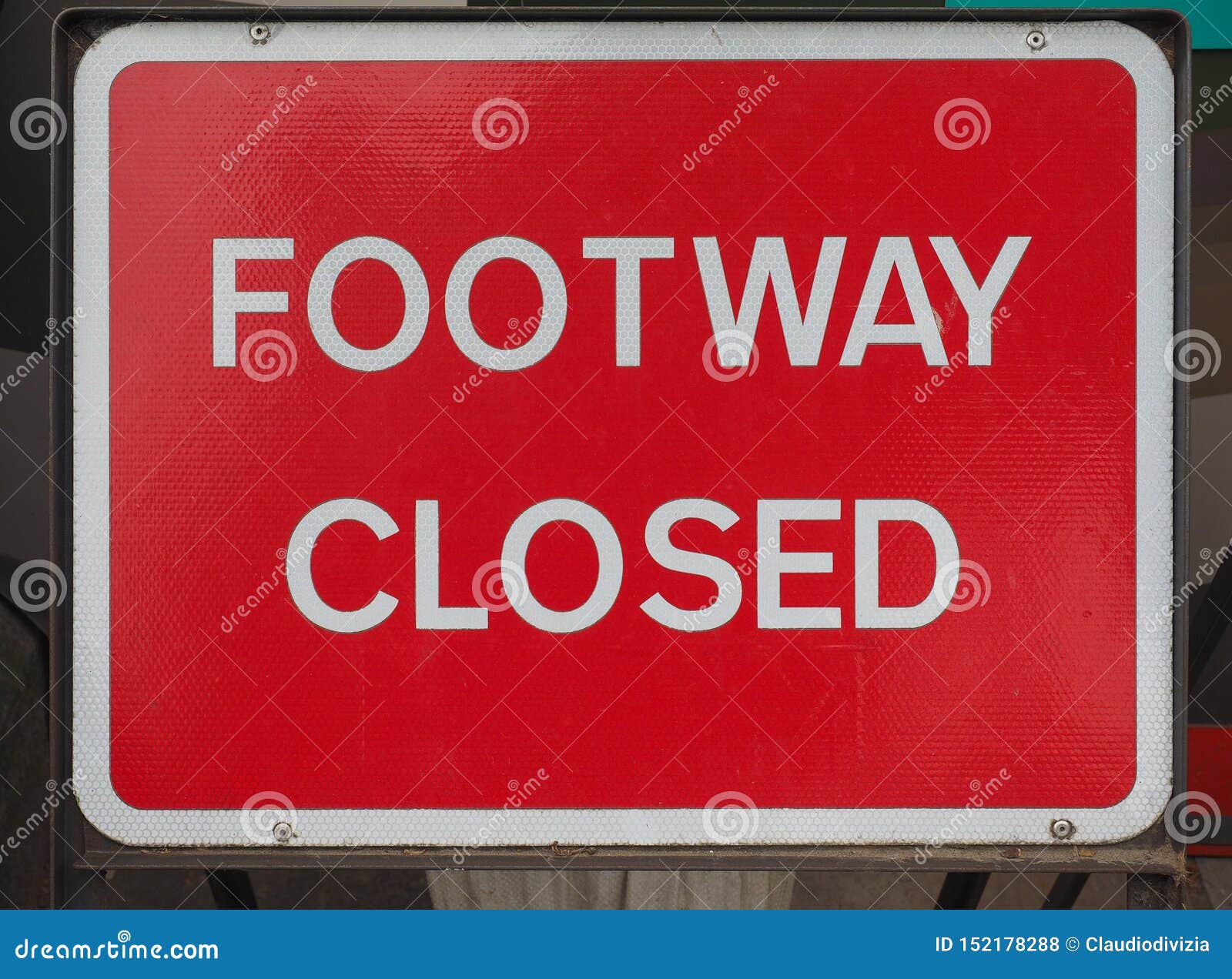 Footway closed road sign stock photo. Image of transit - 152178288
