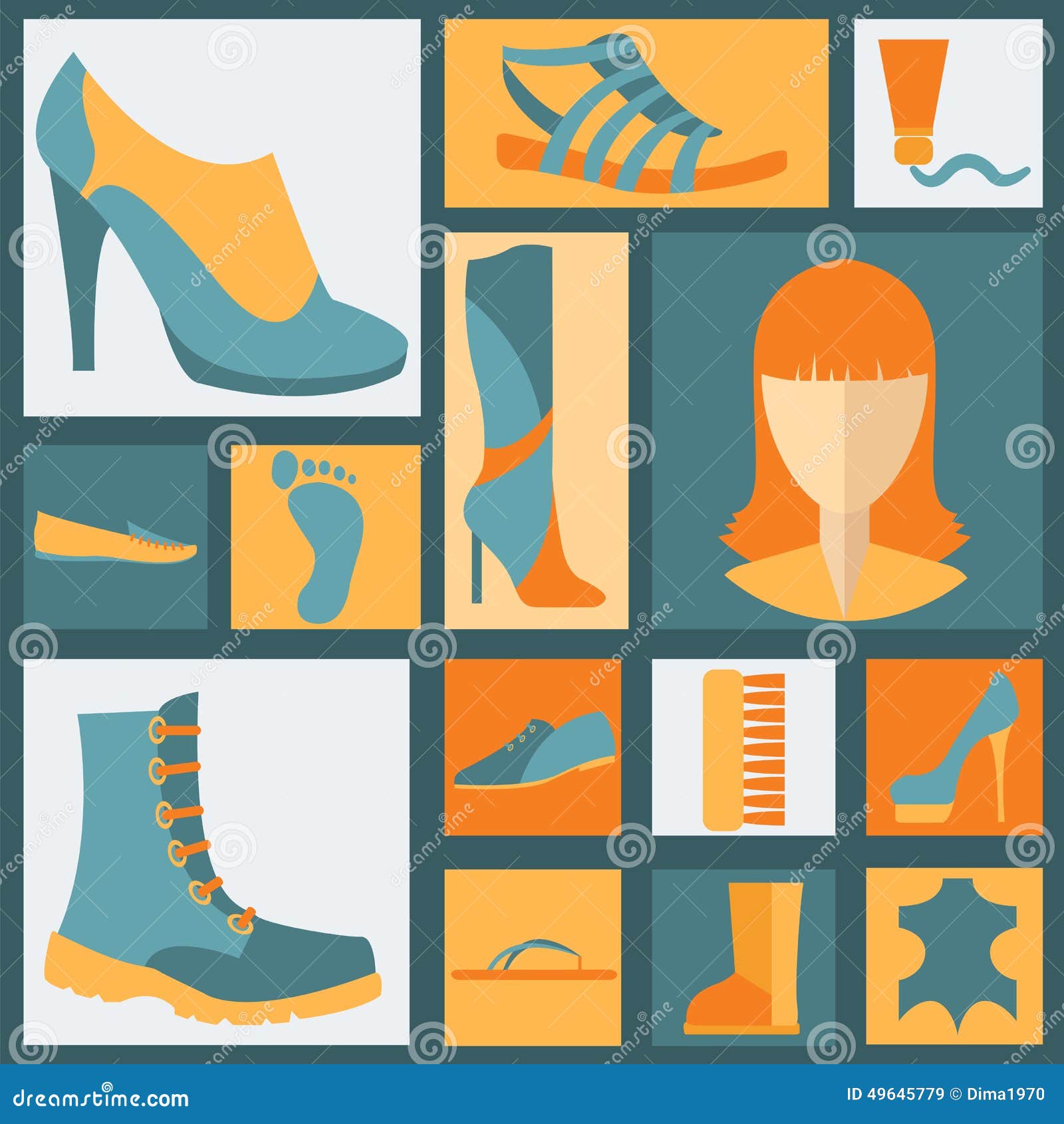 Footwear Elements Icons Set. Easily Edited Stock Vector - Illustration ...