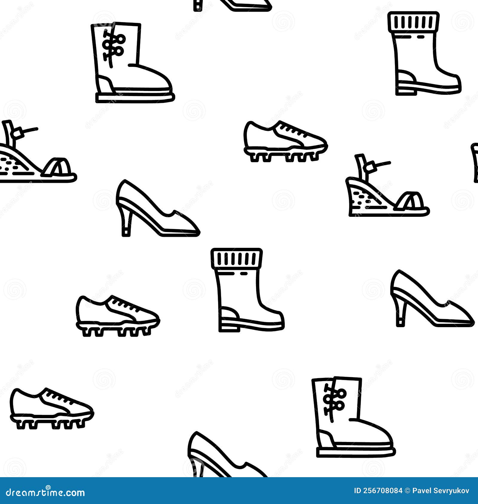Footwear Fashionable and Luxury Vector Seamless Pattern Stock ...
