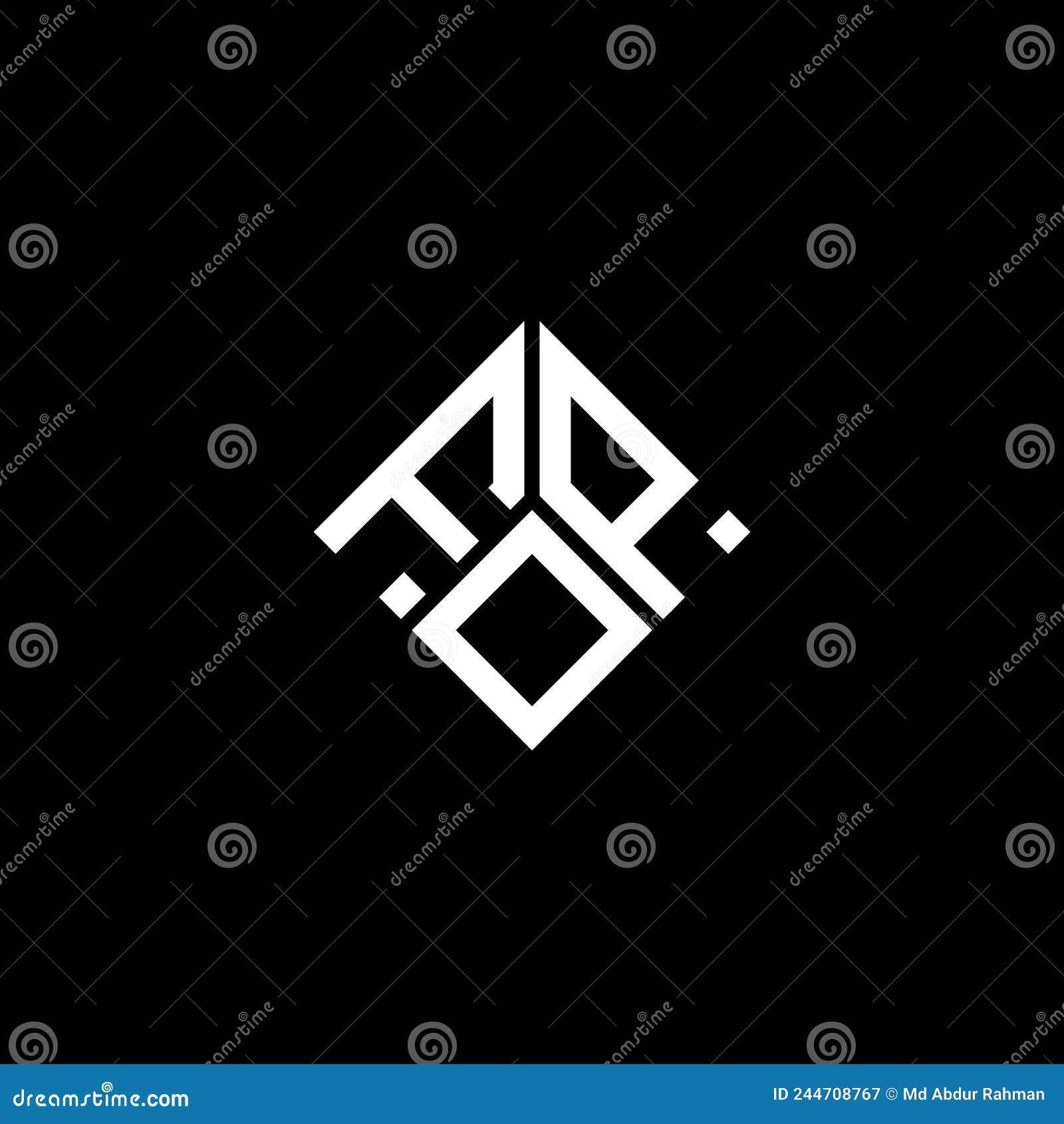 FOP Letter Logo Design On Black Background. FOP Creative Initials ...