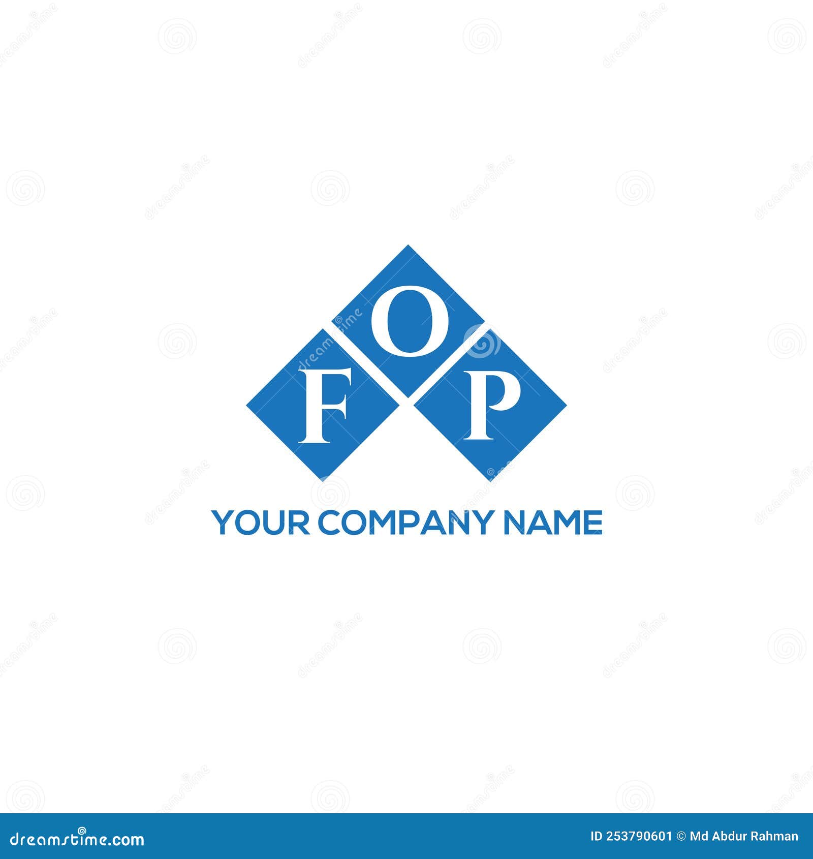 FOP Letter Logo Design on WHITE Background. FOP Creative Initials ...