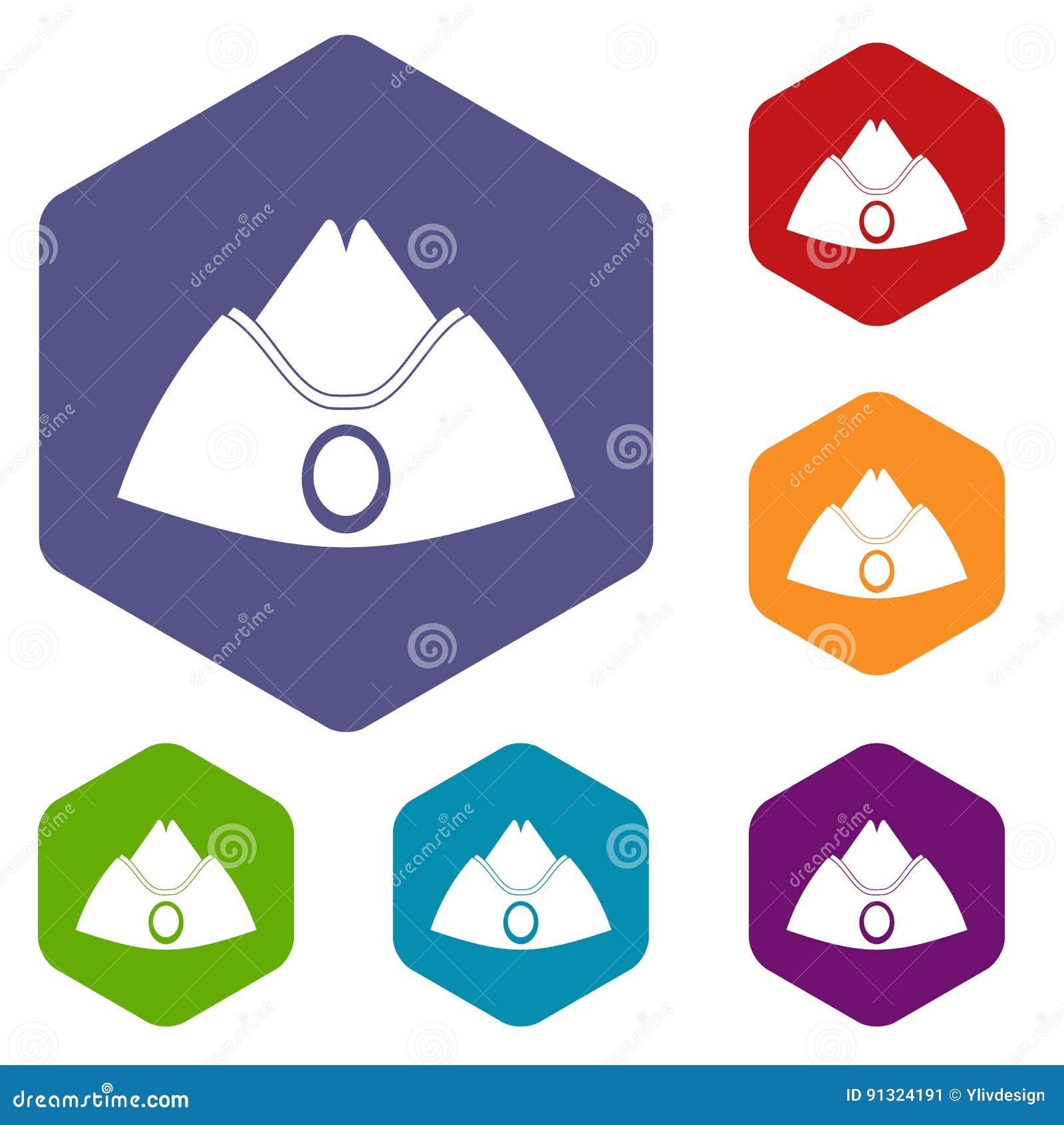 Forage Cap Icons Set Hexagon Stock Vector - Illustration of hexagon ...