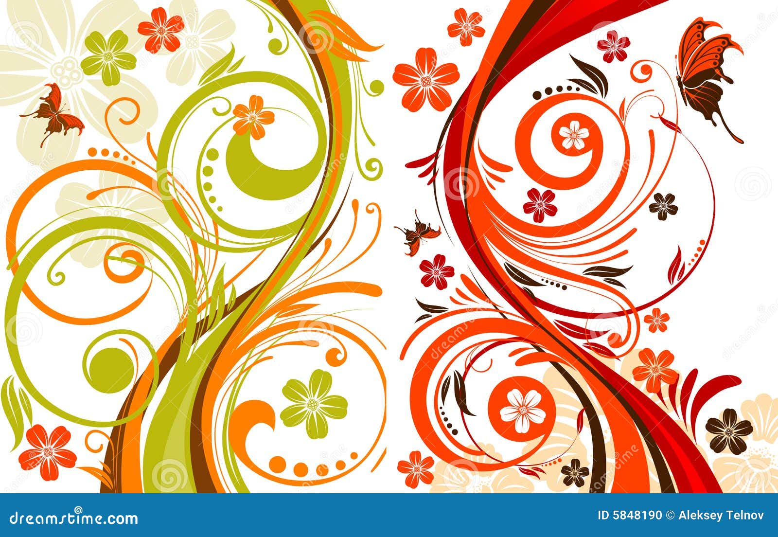 Foral abstraction stock vector. Illustration of shape - 5848190