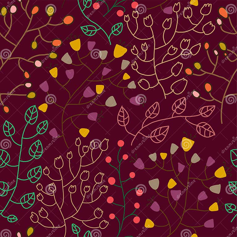 Foral Seamless Pattern in Vector Stock Vector - Illustration of ...