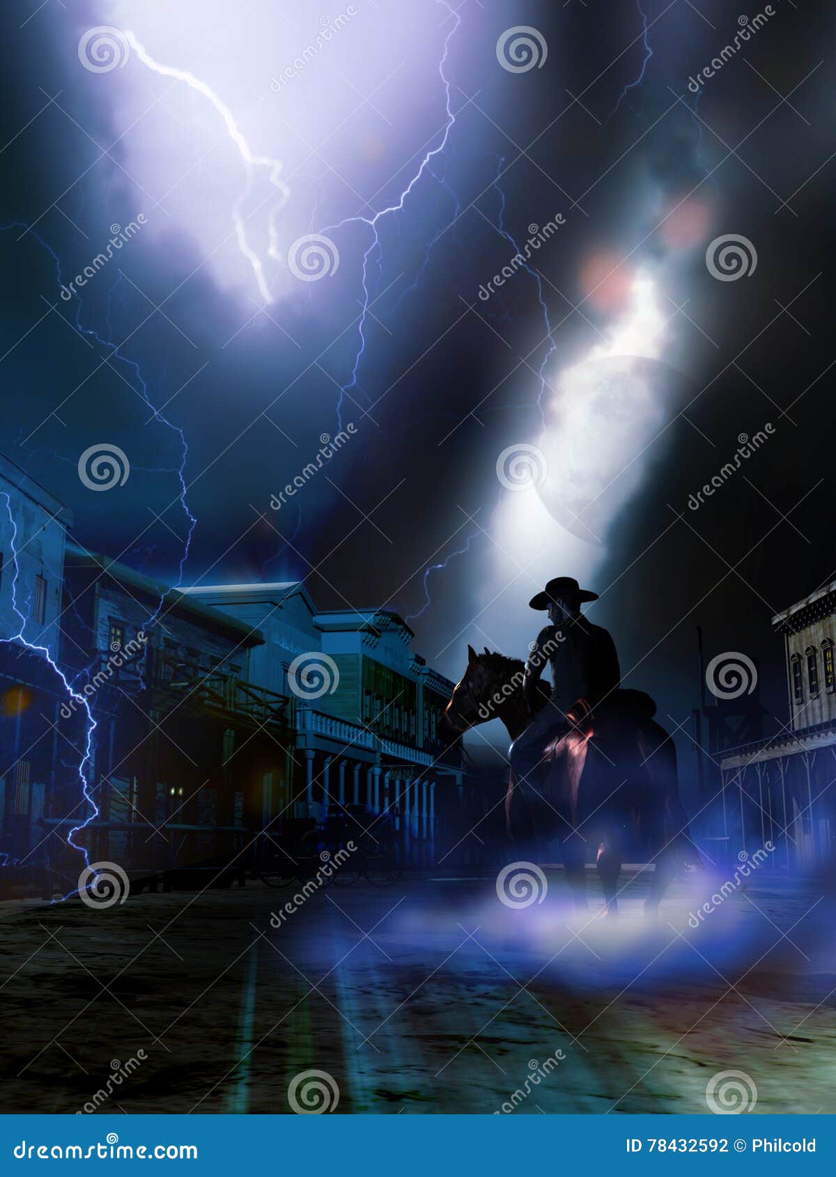 Forastero en la noche stock de ilustración. Ilustración de nublado ...