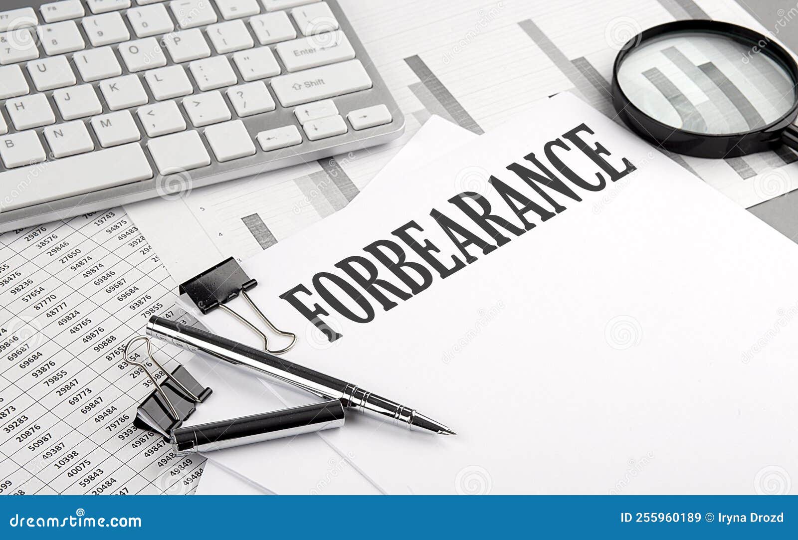 FORBEARANCE Text on Paper with Chart and Keyboard, Business Concept ...