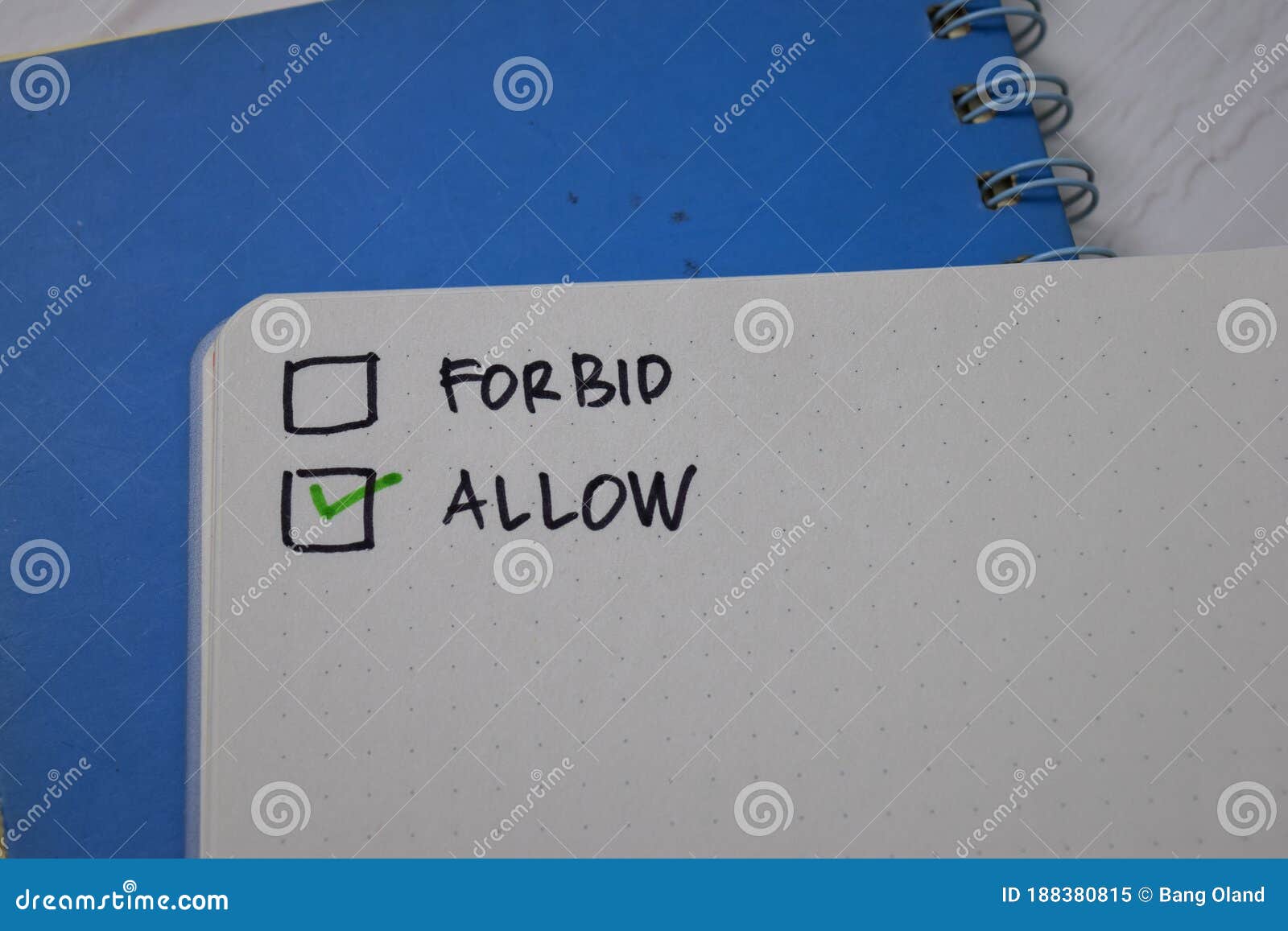 Forbid And Allow Write On A Book. Supported By An Additional Services ...