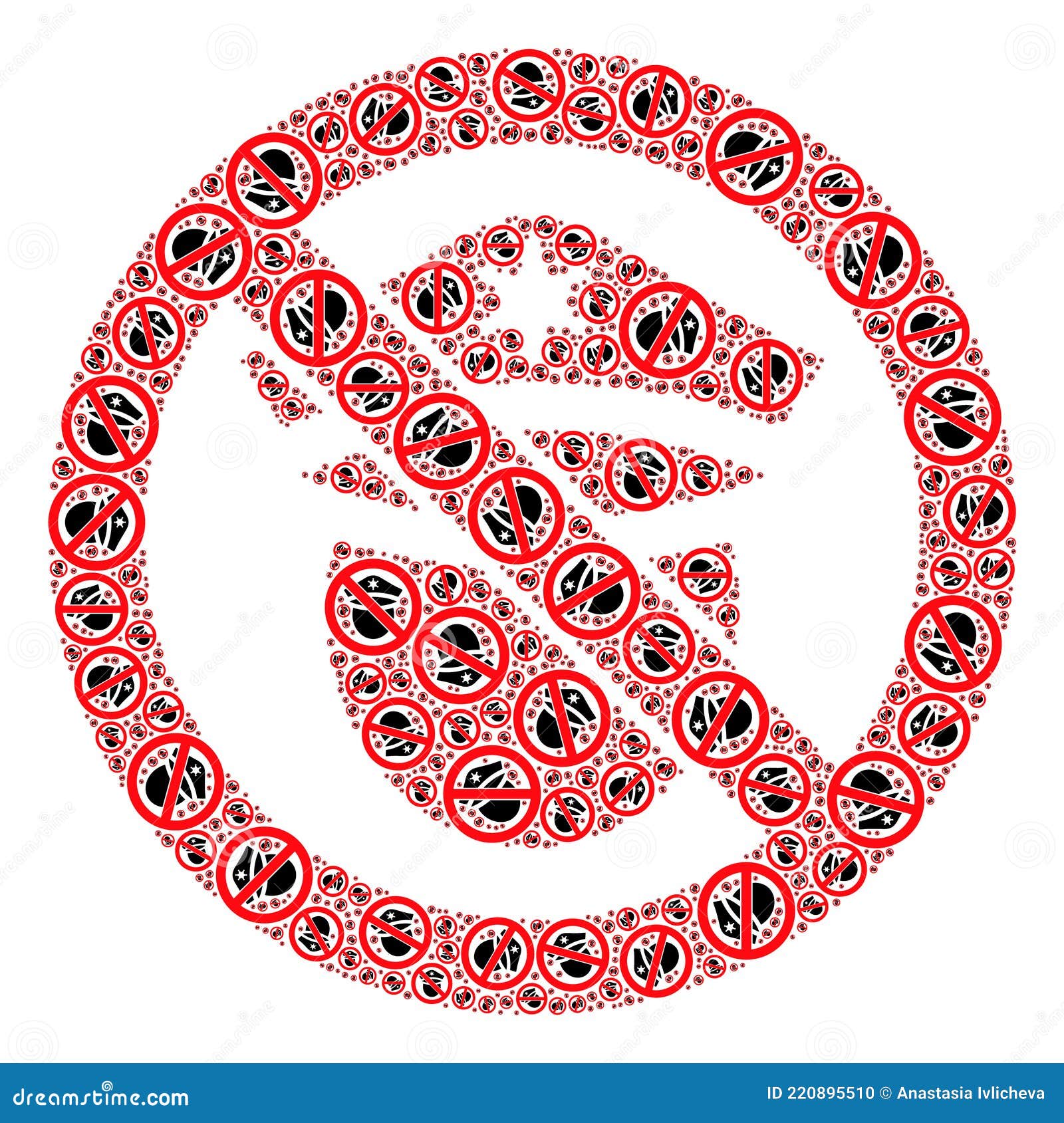 Forbid Police Cop Recursion Mosaic of Forbid Police Cop Items Stock ...