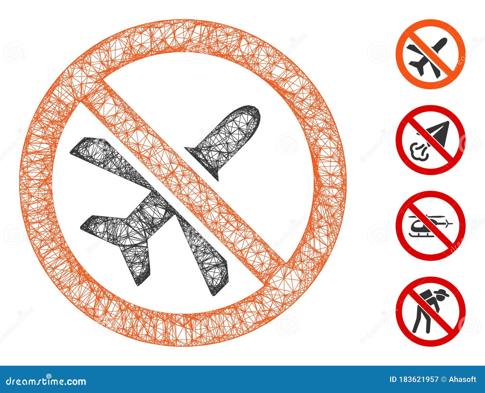 Forbidden Airplane Web Vector Mesh Illustration Stock Illustration ...
