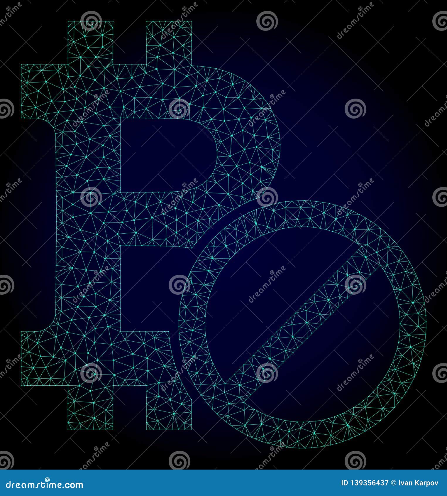 Forbidden Bitcoin Polygonal Frame Vector Mesh Illustration Stock Vector ...