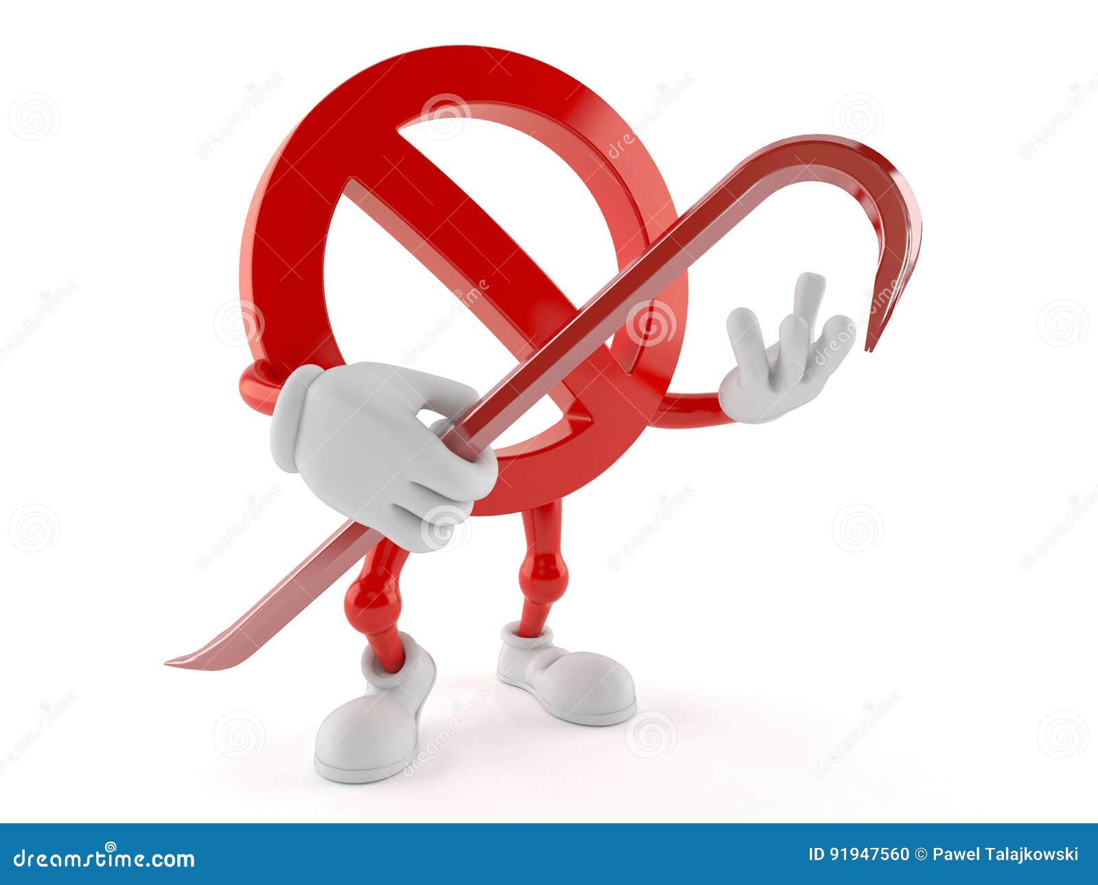 Forbidden Character Holding Crowbar Stock Illustration - Illustration ...