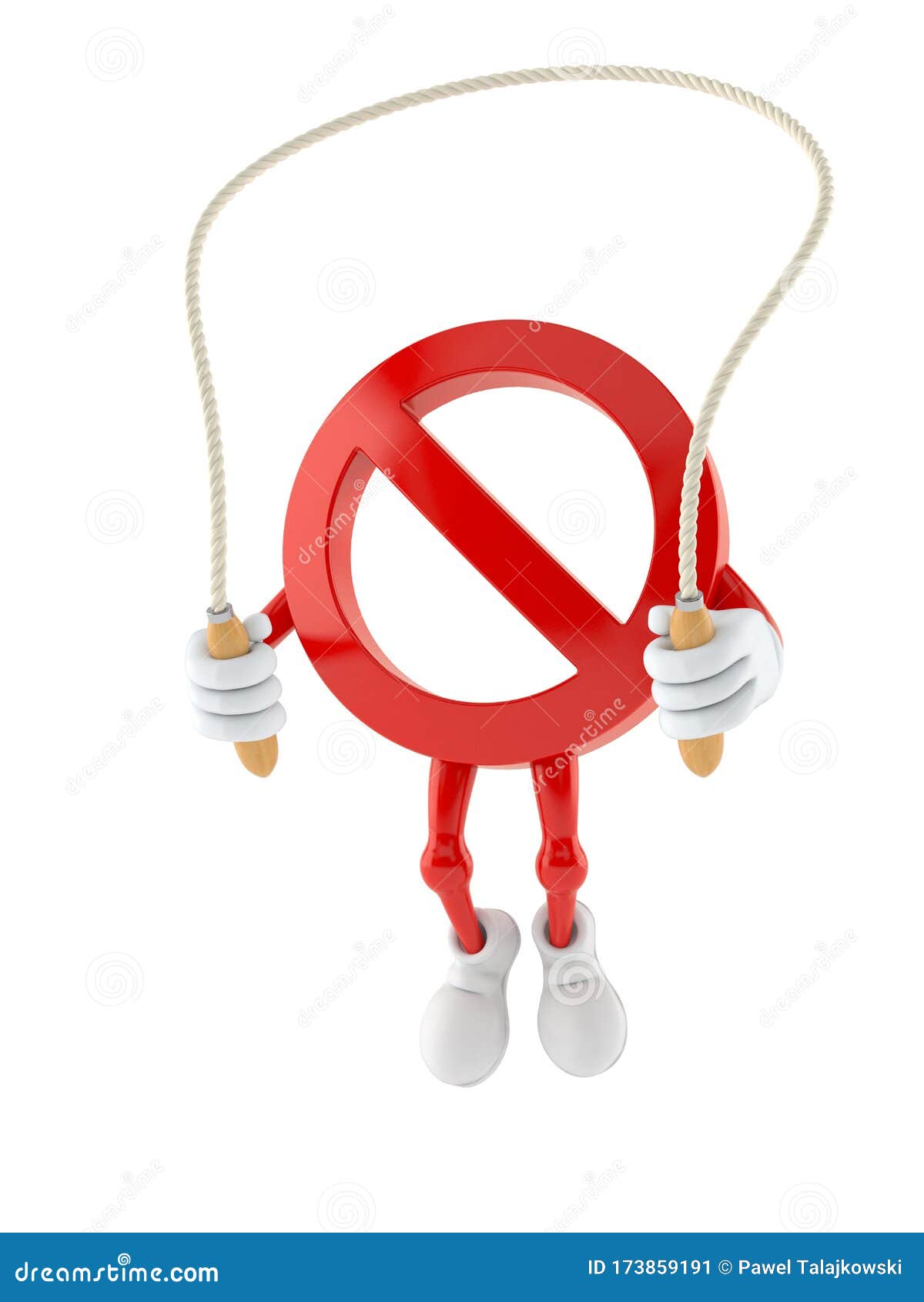 Forbidden Character Jumping on Jumping Rope Stock Illustration ...