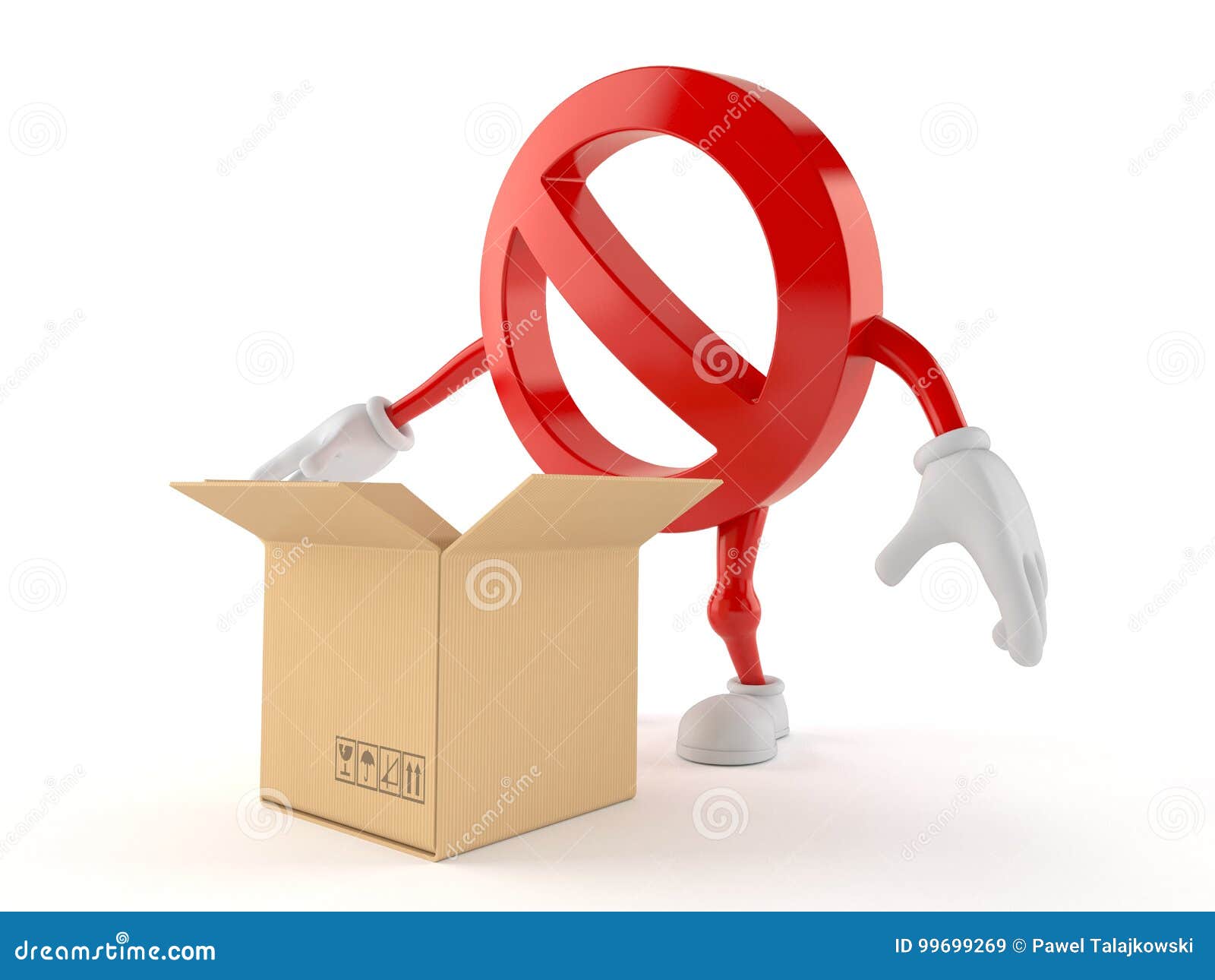 Forbidden Character with Open Box Stock Illustration - Illustration of ...