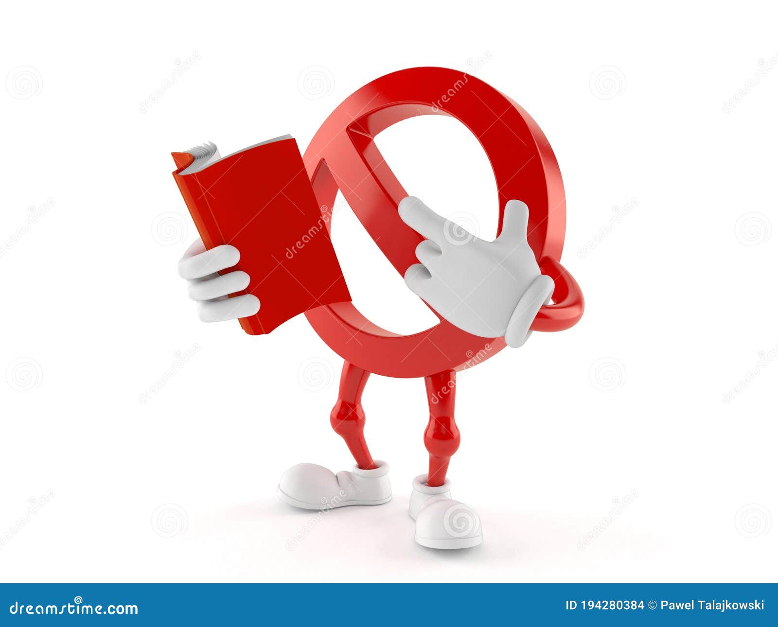 Forbidden Character Reading a Book Stock Illustration - Illustration of ...