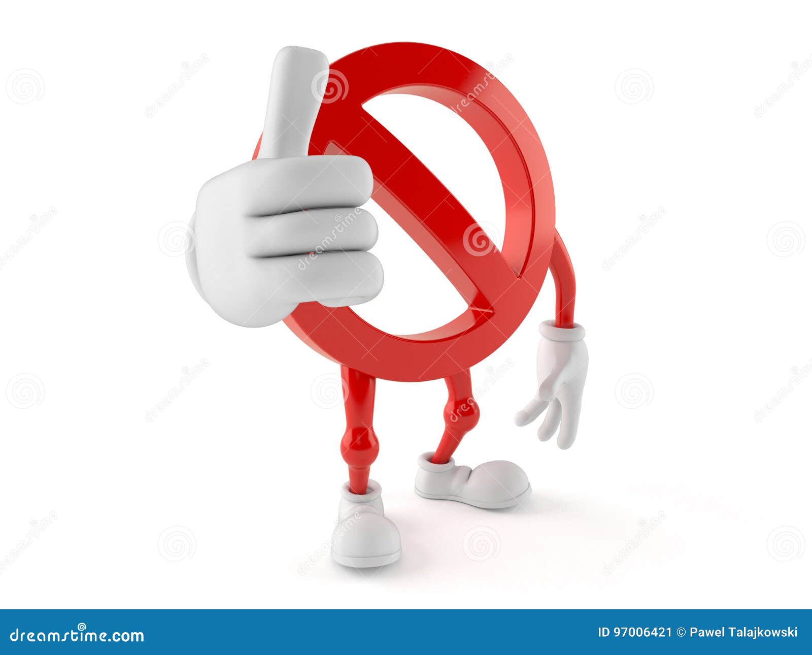 Forbidden Character with Thumbs Up Stock Illustration - Illustration of ...