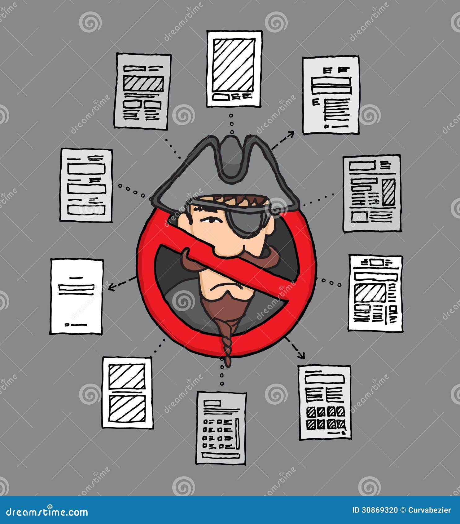 Forbidden Digital Piracy / Sopa Law Stock Illustration - Illustration ...