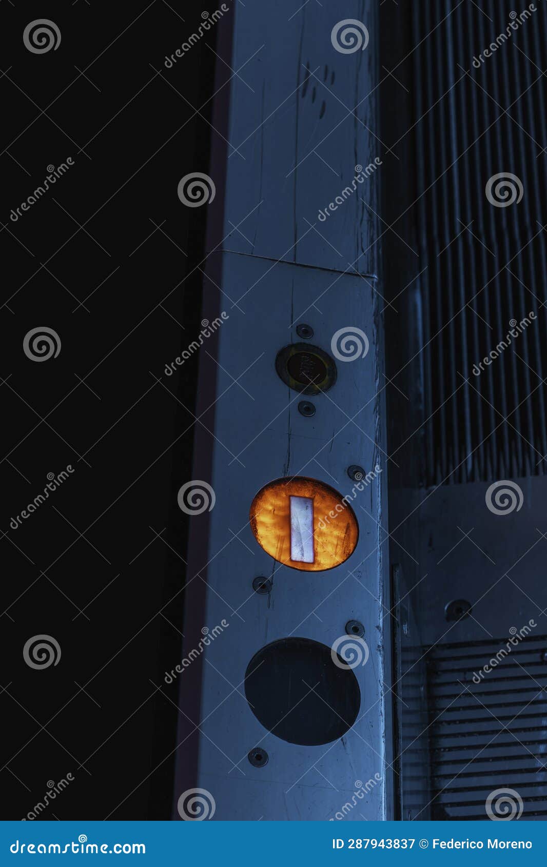 Forbidden Direction Indicator Lamp. Escalator Detail. Transportation ...
