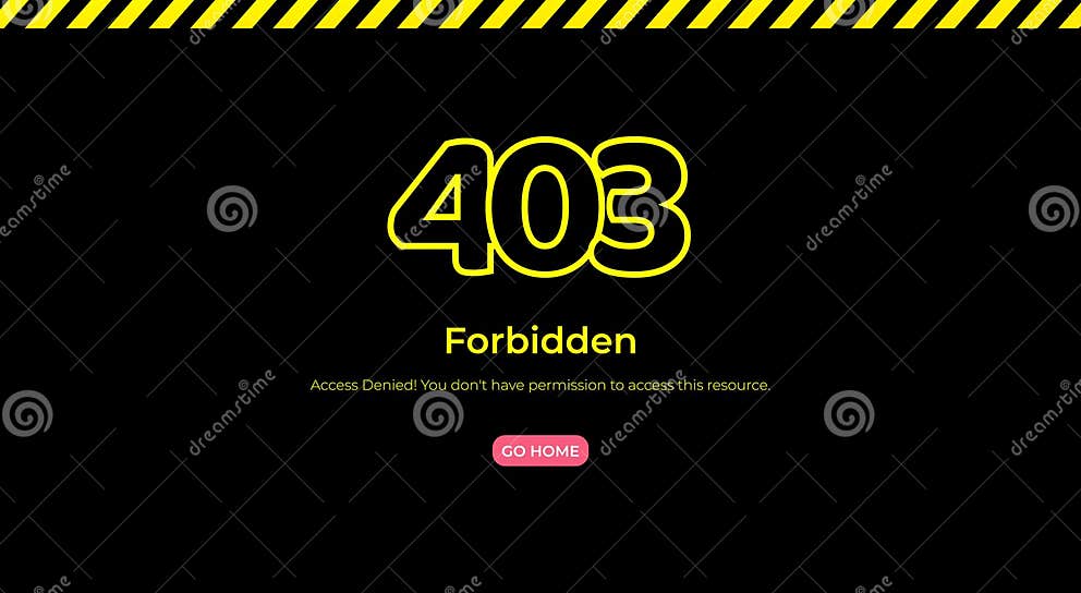 403 Forbidden Error Page. Vector Layout Template Stock Vector ...