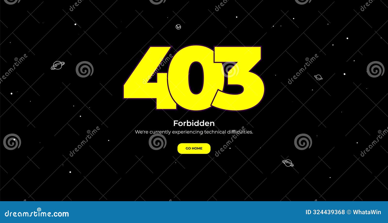 403 Forbidden Error Page. Vector Layout Template Stock Illustration ...