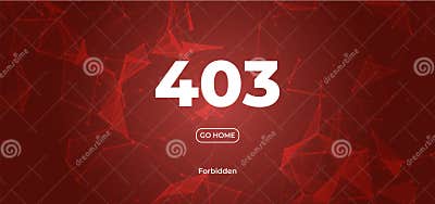 403 Forbidden Error Page. Vector Layout Template Stock Vector ...