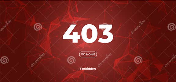403 Forbidden Error Page. Vector Layout Template Stock Vector ...