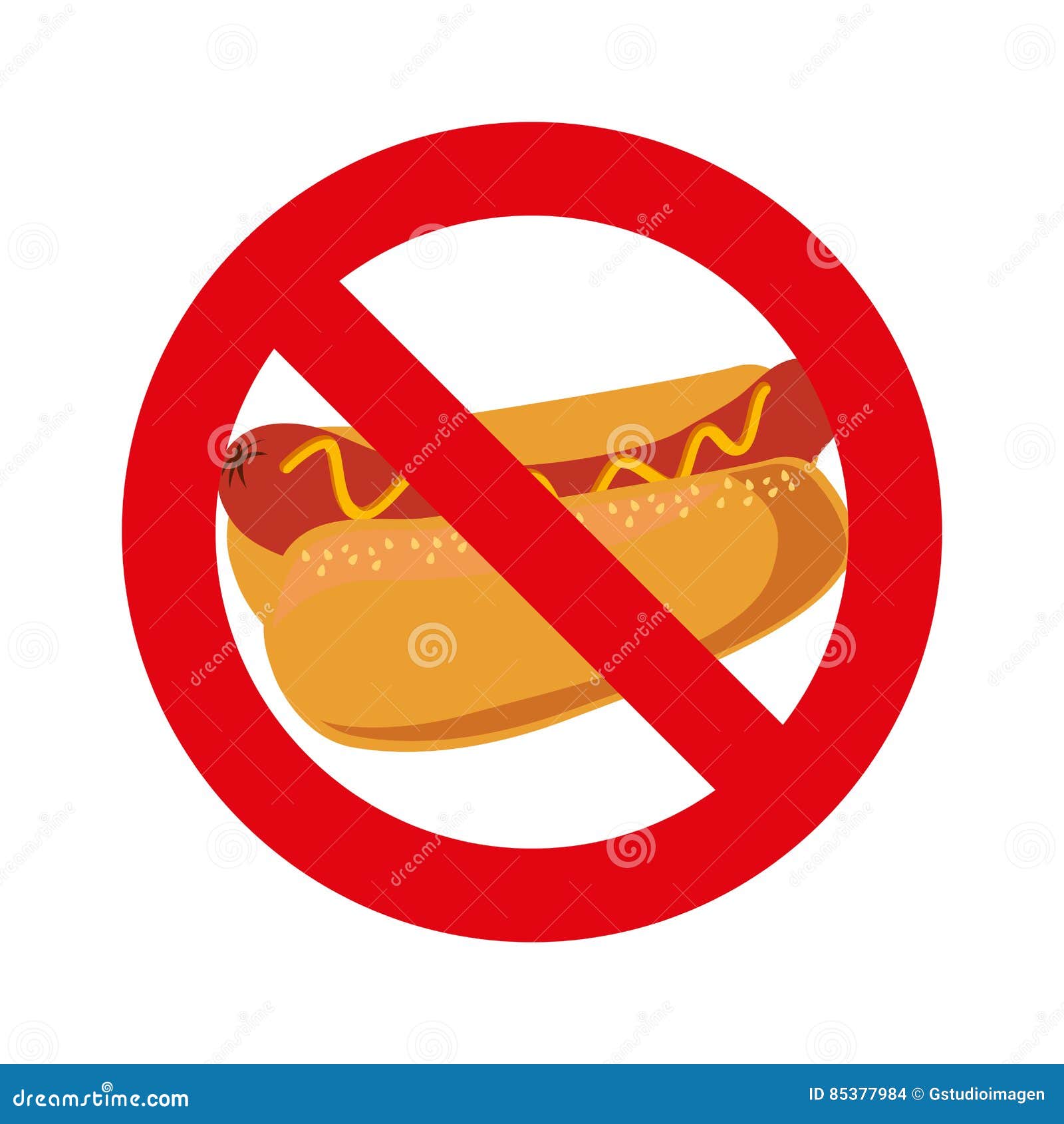 Forbidden fast food sign stock vector. Illustration of warning - 85377984