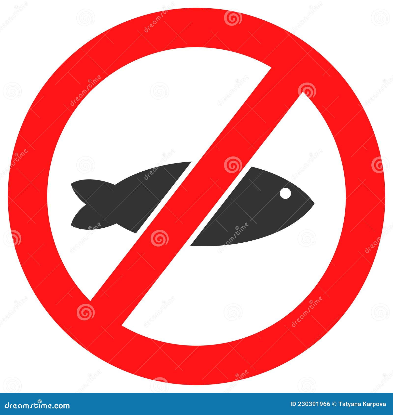 Forbidden Fish Raster Icon Flat Illustration Stock Illustration ...