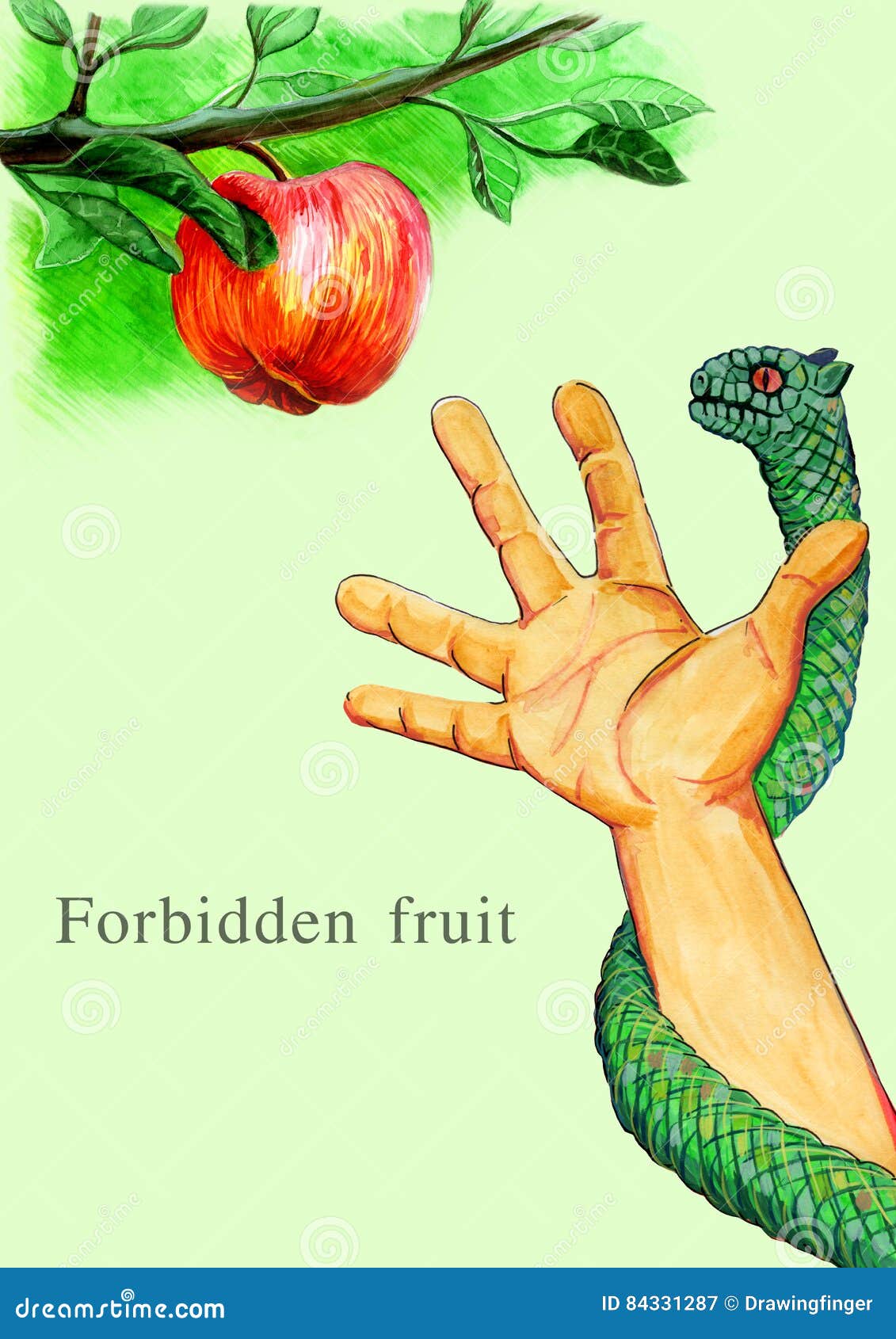 Forbidden fruit plucking stock illustration. Illustration of original ...