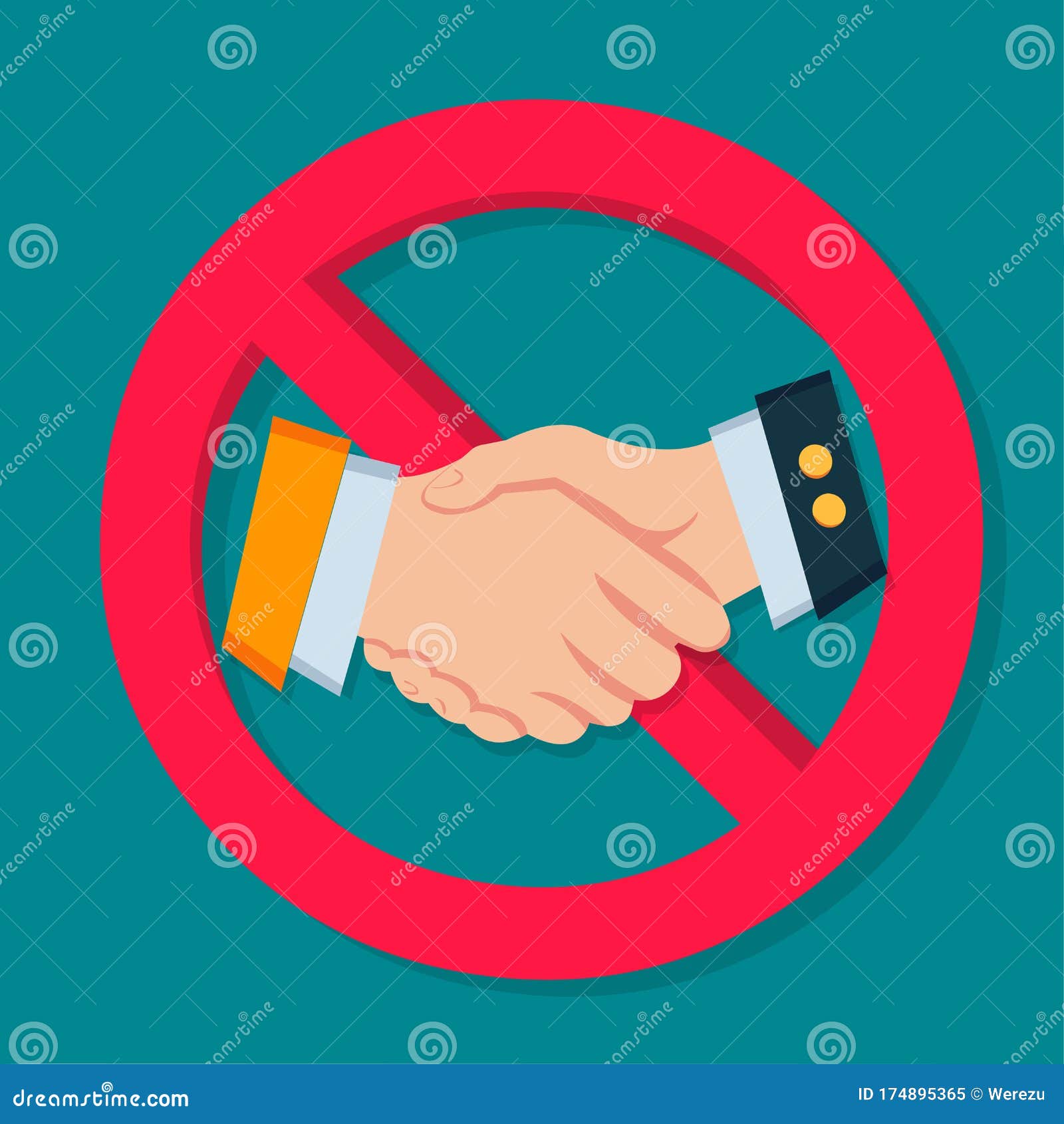 Forbidden Handshake Symbol Concept Vector Illustration Stock Vector ...
