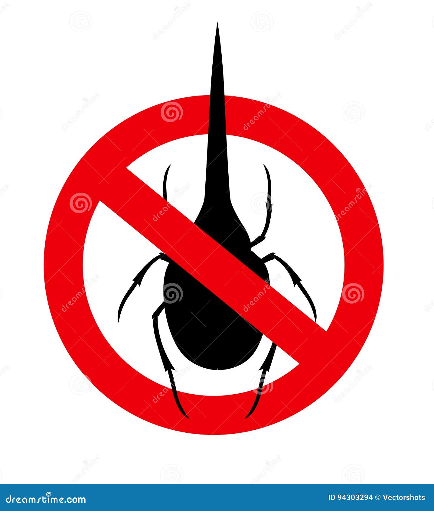 Forbidden Hercules Beetle Insects Sign Stock Vector - Illustration of ...