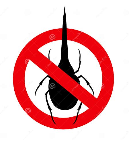 Forbidden Hercules Beetle Insects Sign Stock Vector - Illustration of ...
