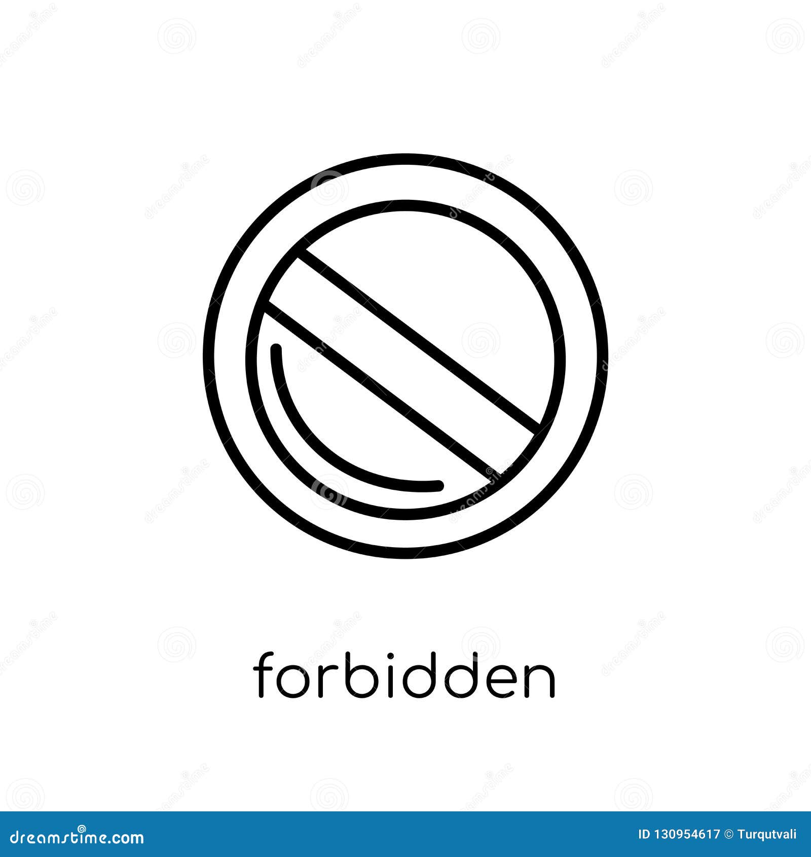Forbidden Icon. Trendy Modern Flat Linear Vector Forbidden Icon Stock ...