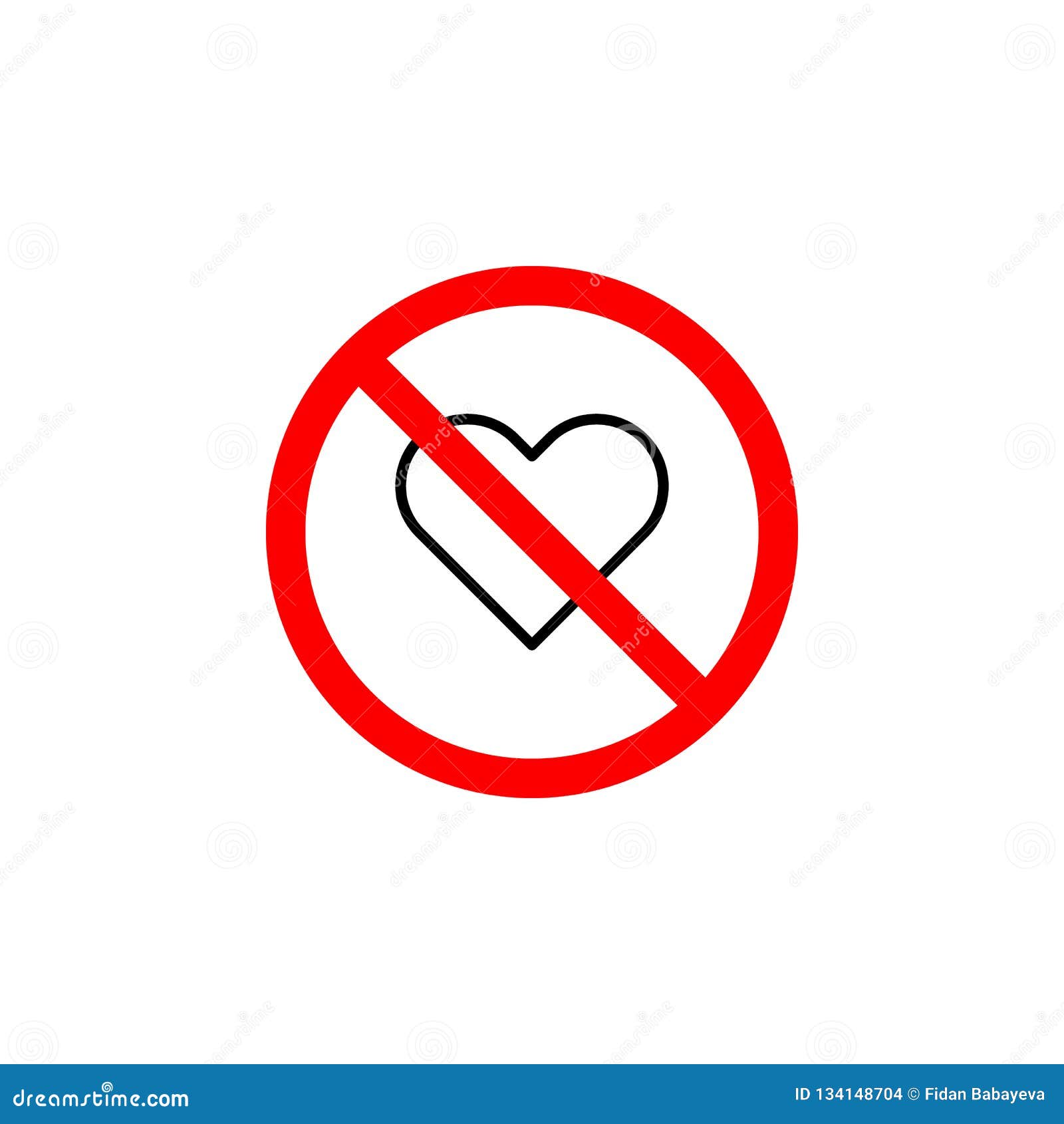 Forbidden Love Heart Icon Can Be Used For Web Logo Mobile App Ui Ux Stock Vector