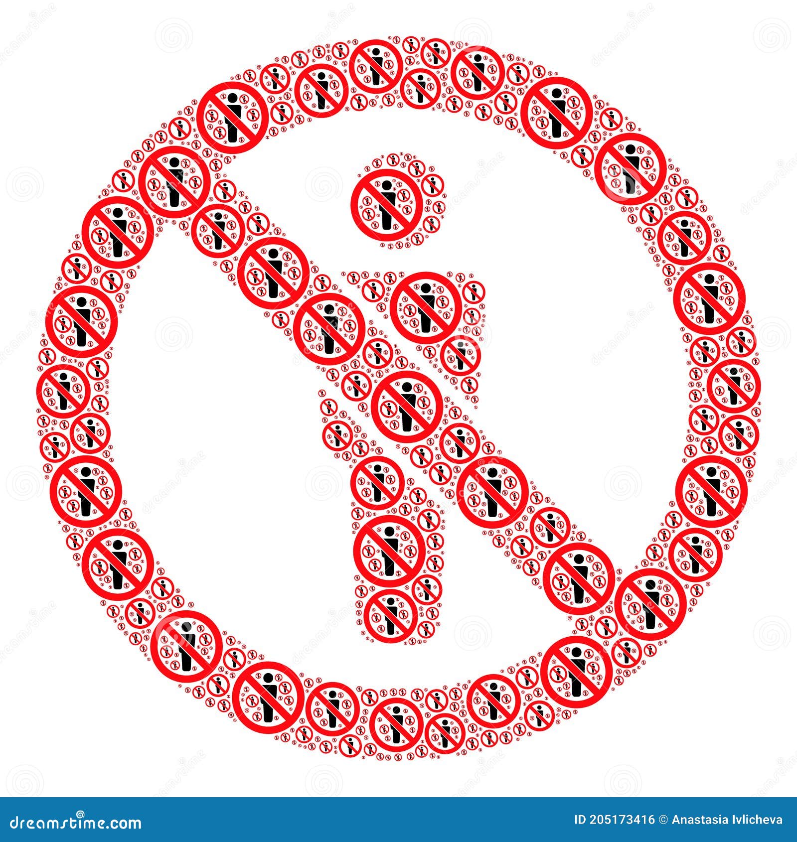 Forbidden Man Figure Recursion Icon Collage Vector Illustration ...