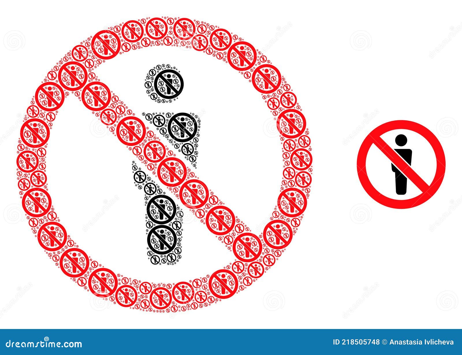 Forbidden Man Figure Recursion Icon Collage Vector Illustration ...