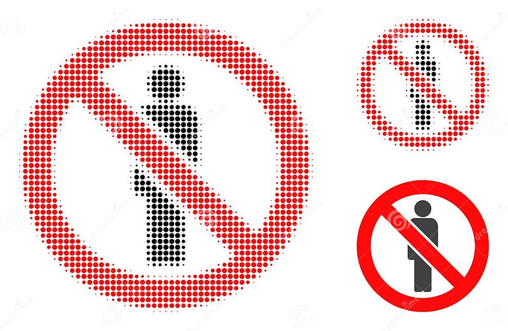 Forbidden Man Halftone Dotted Icon Stock Vector - Illustration of blot ...