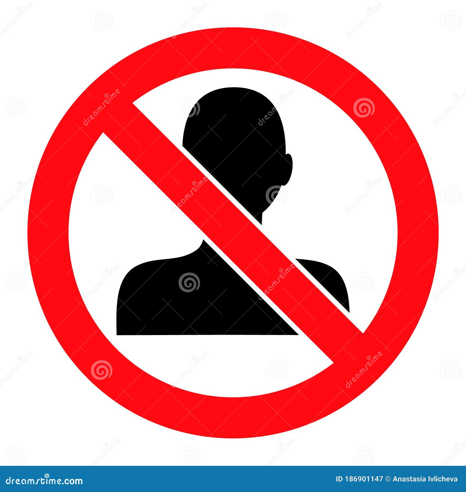 Forbidden Man - Vector Icon Illustration Stock Vector - Illustration of ...