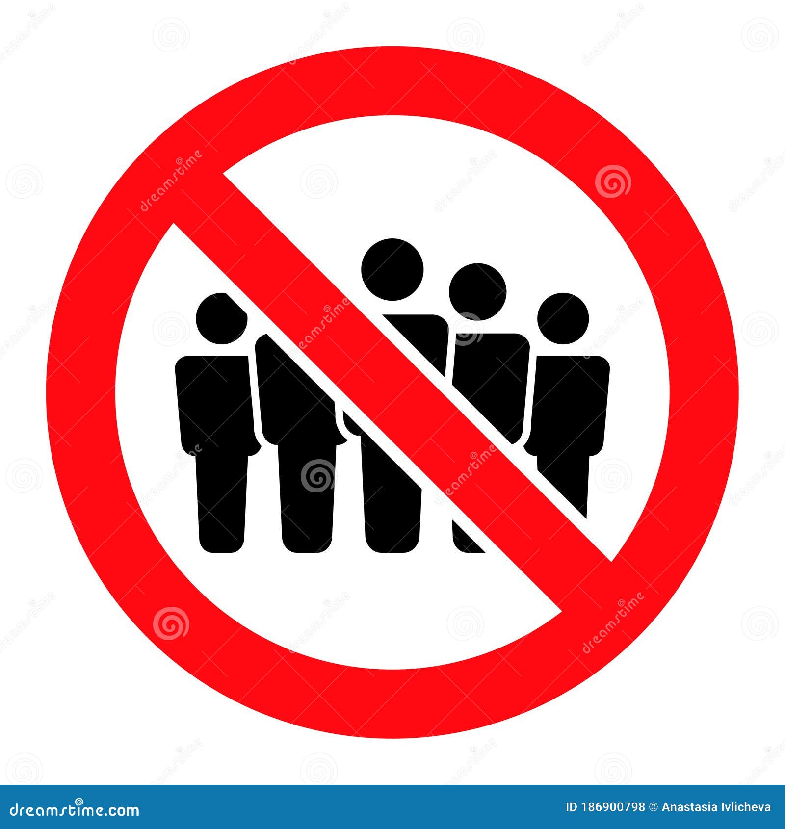 Forbidden People Crowd - Vector Icon Illustration Stock Vector ...
