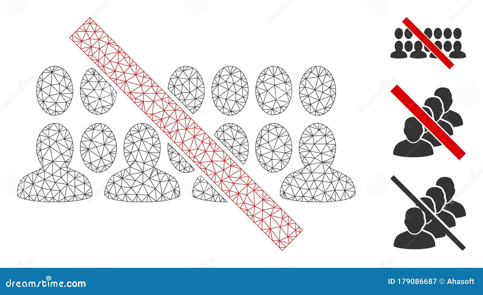 Forbidden People Group Polygonal Frame Vector Mesh Illustration Stock ...