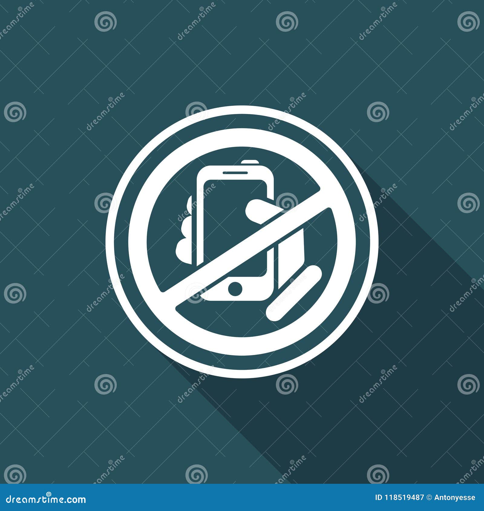 Forbidden phone icon stock vector. Illustration of attention - 118519487