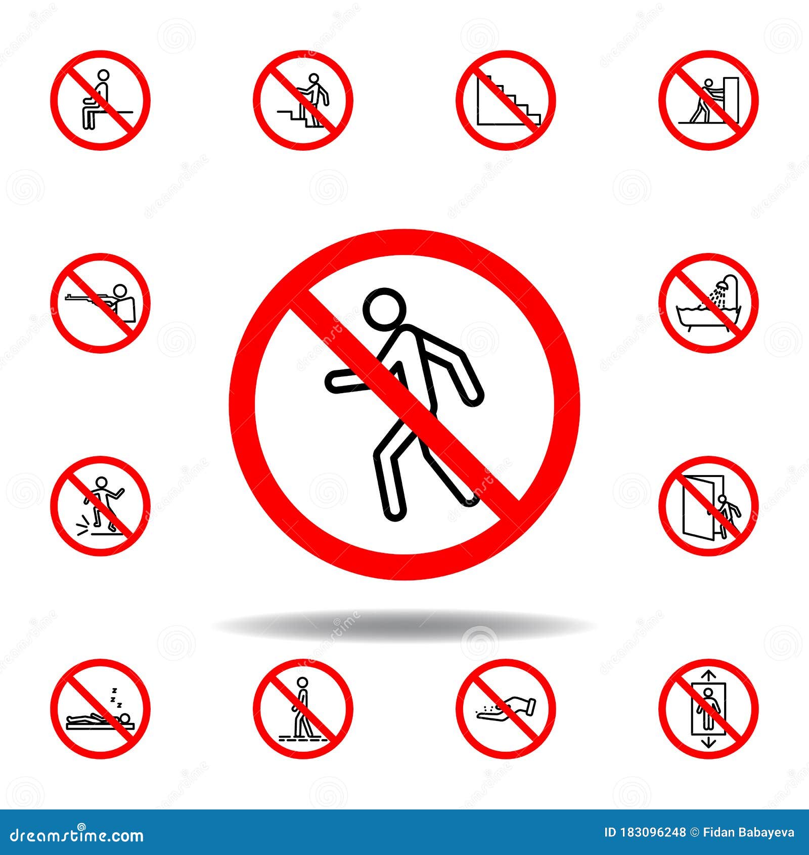 Forbidden Running Icon. Set Can Be Used for Web, Logo, Mobile App, UI ...