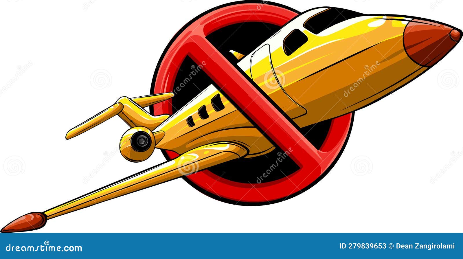 Forbidden Sign with Airplane Icon. Forbidden To Fly. Stock Vector ...